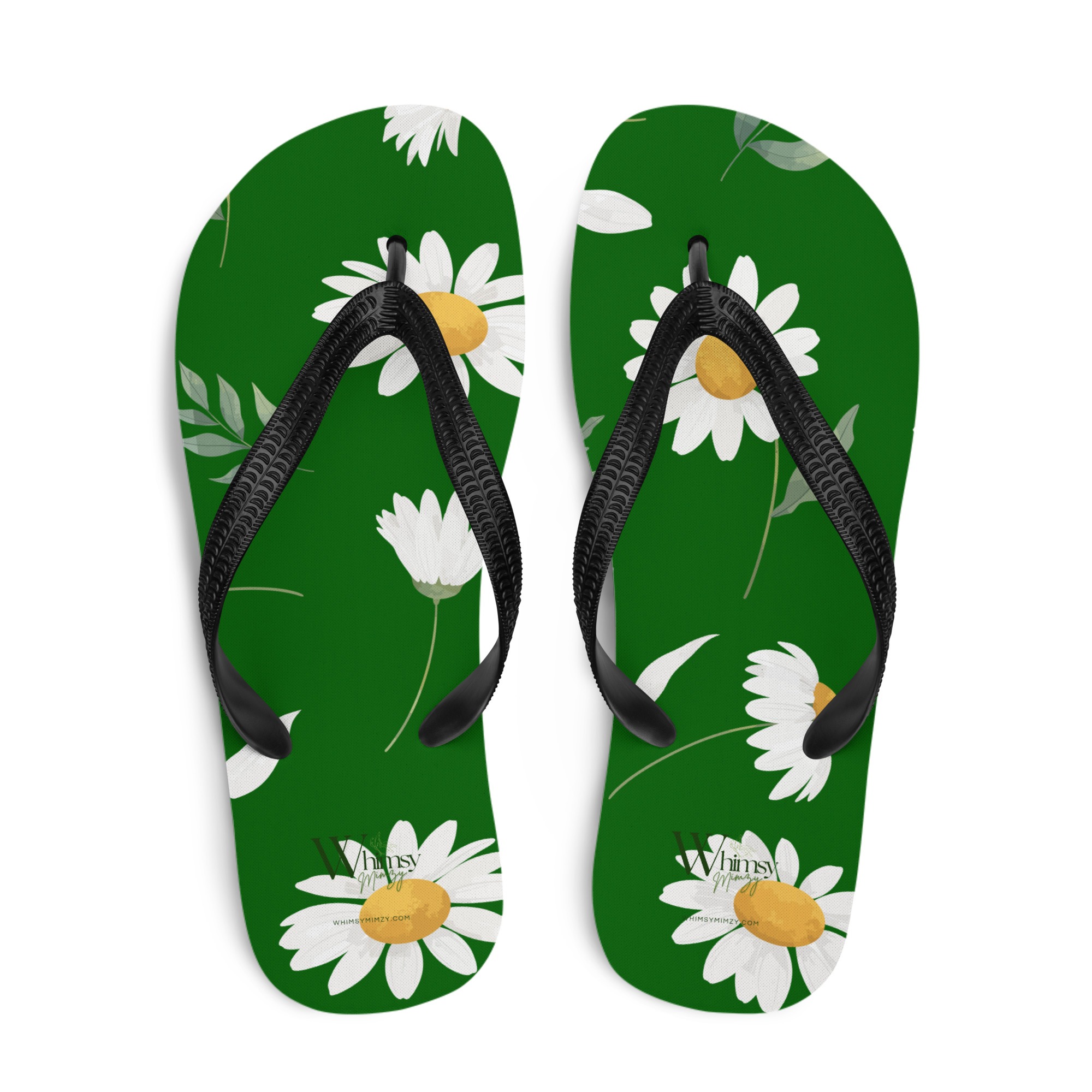 Flip-Flops - Green & Daisy Love | Whimsy Mimzy - Whimsy Mimzy